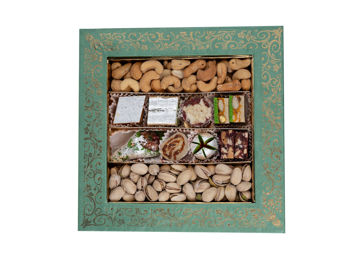 Dry Fruit & 3/4 LB Assorted Sweet Gift Box – Chowpatty Sweets & Snacks